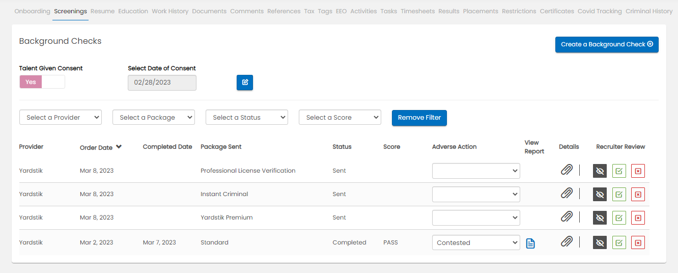 Yardstik Background Check Integration – Avionte Bold