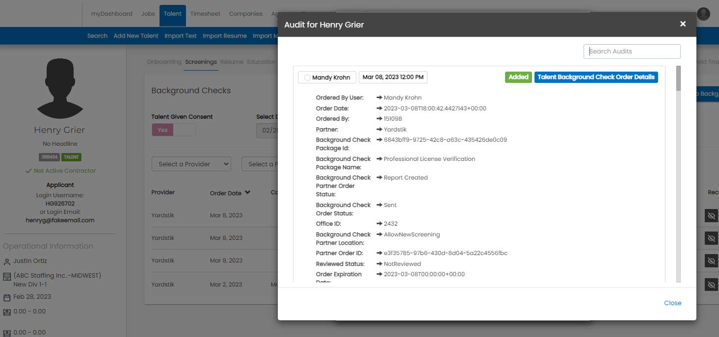 Yardstik Background Check Integration – Avionte Bold