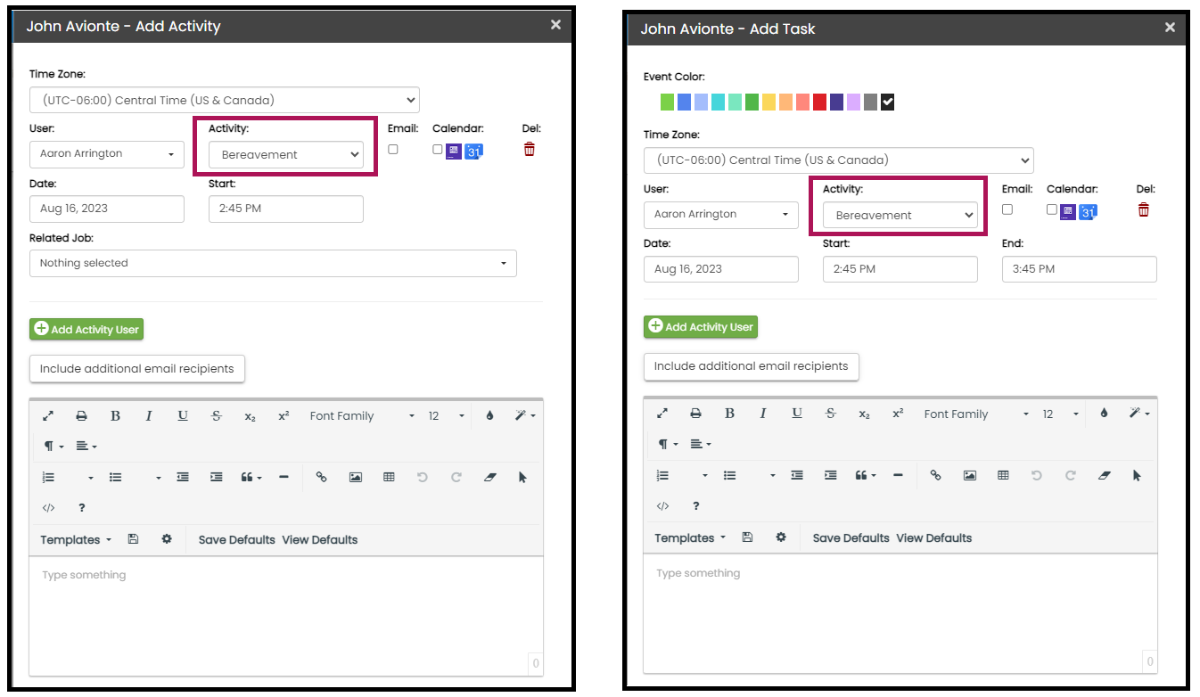 Set up Talent Activities and Tasks (Table Editor) – Avionte Bold