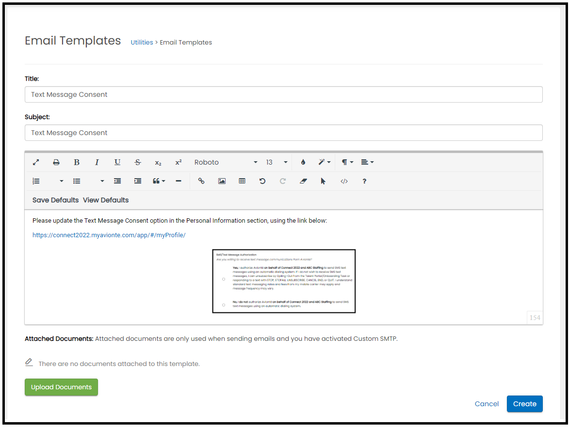 Set Up and Use Text Message Consent – Avionte Bold
