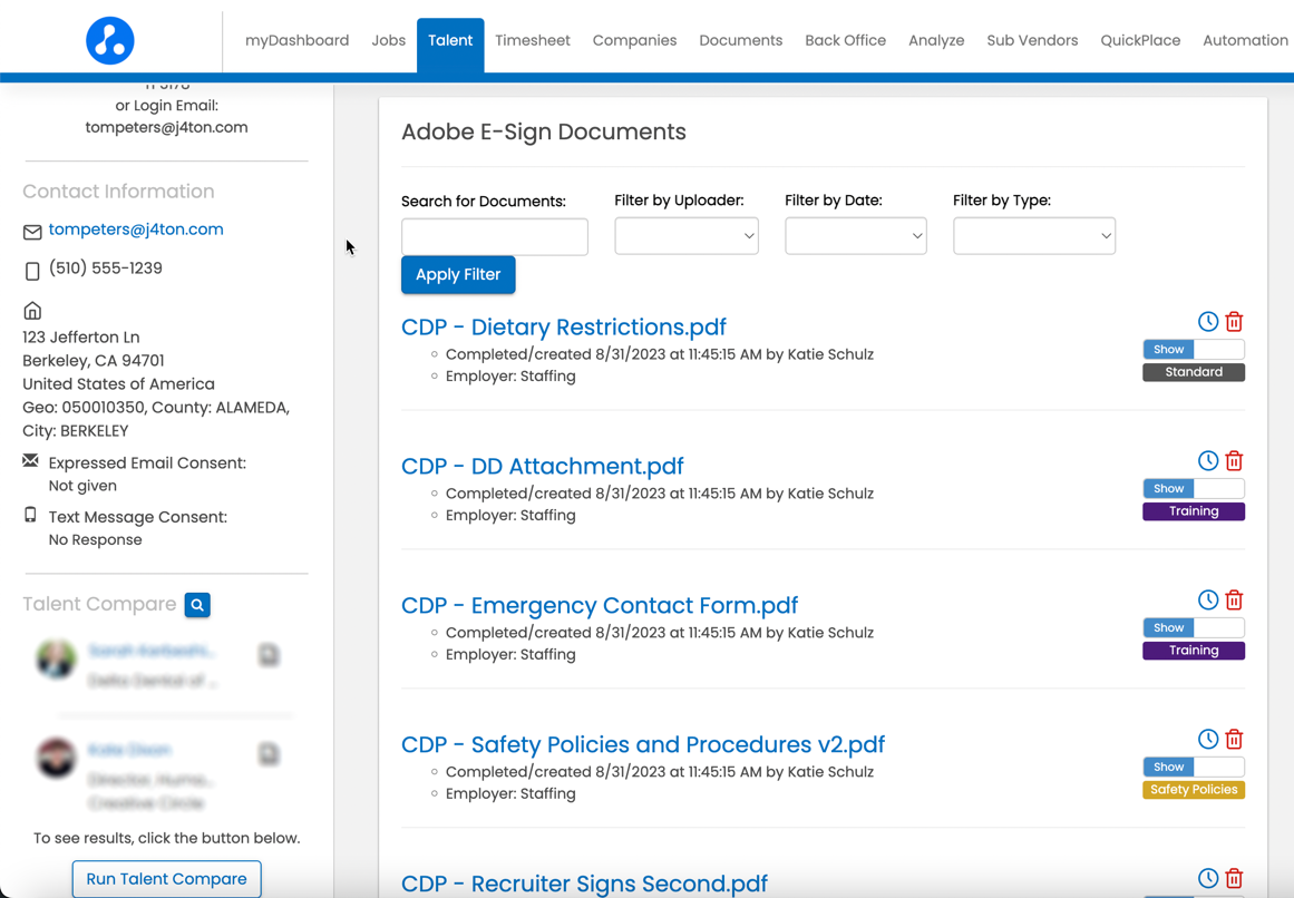 Use the Adobe Sign Combined Documents Feature – Avionte Bold