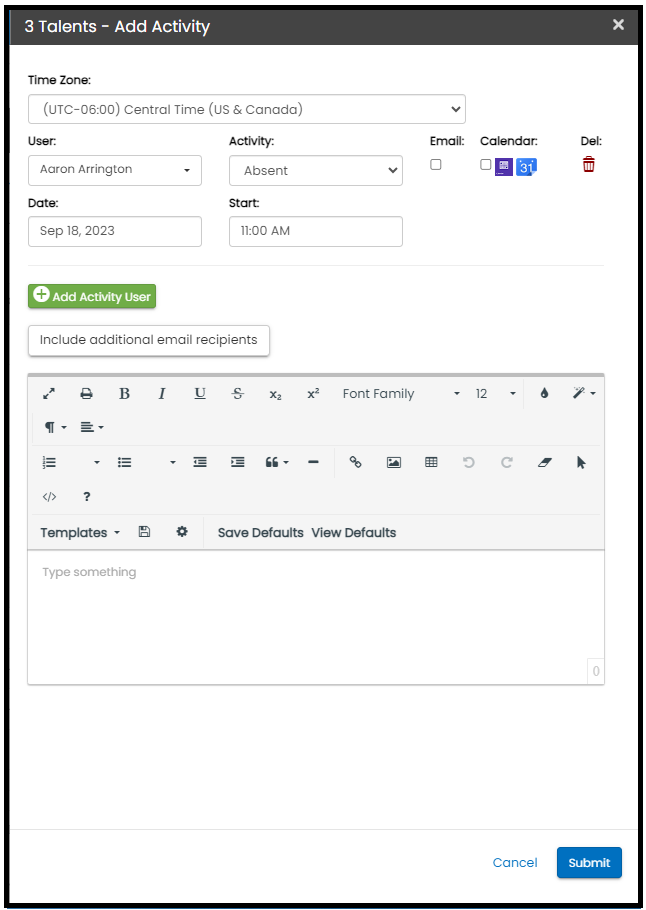 Create and use Applicant/Talent Activities – Avionte Bold