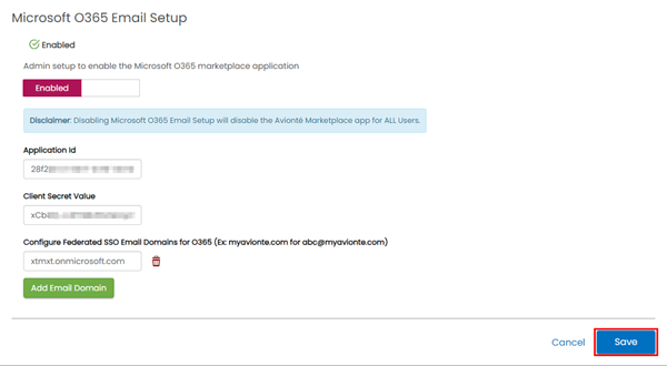 Activate the Outlook365 Marketplace Tile (For Federated Setup) – Avionte Bold