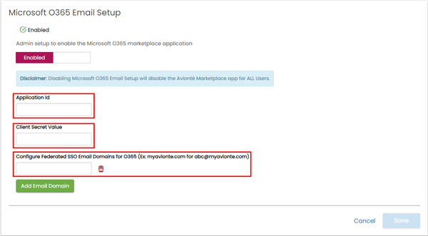 Activate the Outlook365 Marketplace Tile (For Federated Setup) – Avionte Bold