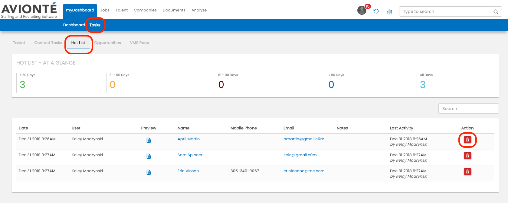 Finding and Managing Talent Overview: Saved Searches, Tearsheets and Hotlists – Avionte Bold