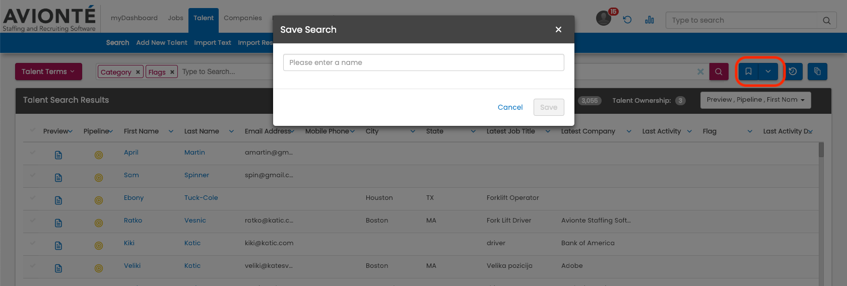 Finding and Managing Talent Overview: Saved Searches, Tearsheets and Hotlists – Avionte Bold