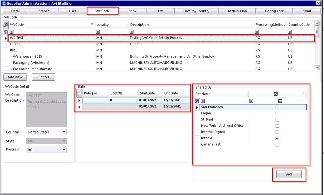 Set up Worker Comp Codes – Avionte Bold