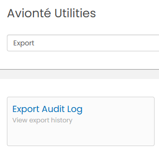 Export Audit Log – Avionte Bold