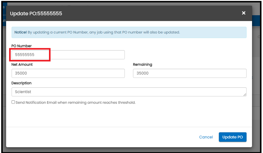Create and Edit Purchase Orders (PO #s) – Avionte Bold